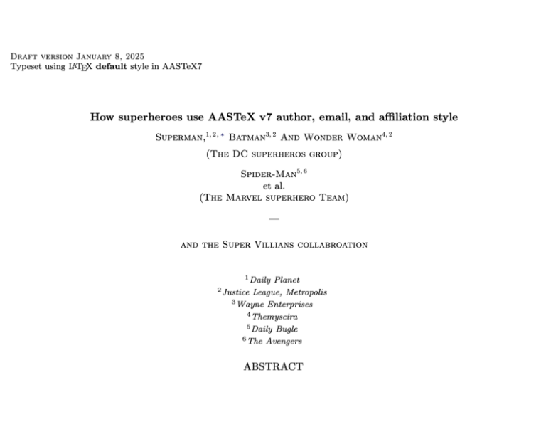 AASTeX v7.0 Author Guide - AAS Journals